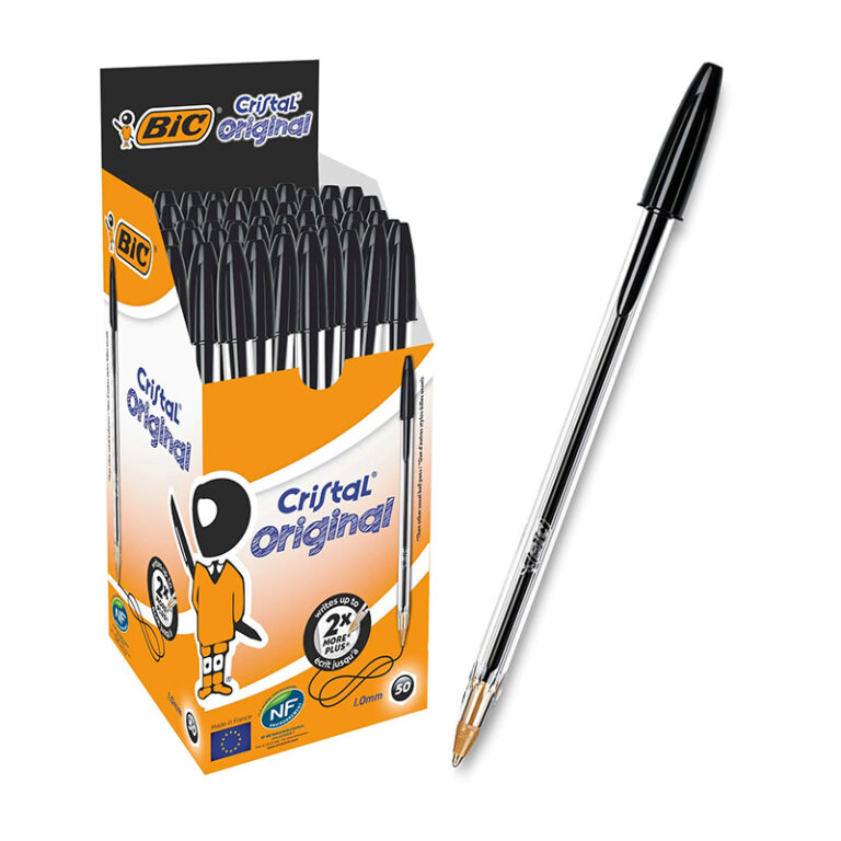 Bic Black Crystal Pens in display of 50 | CTC Wholesalers