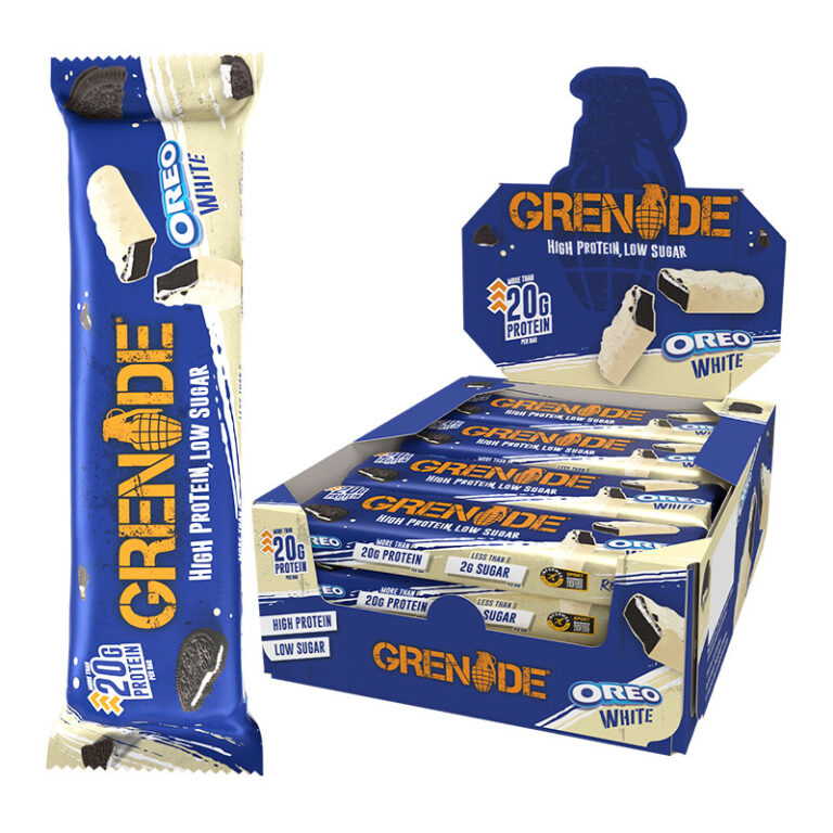 Grenade Protein Oreo White Bars in display of 12 | CTC Wholesalers