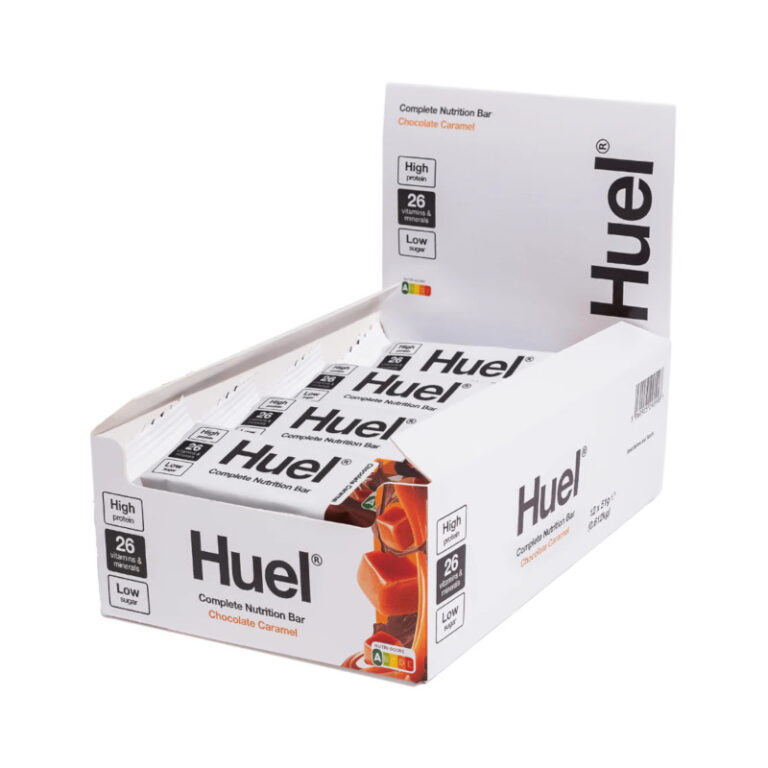 Huel Complete Nutrition Chocolate Caramel Bars 51g in display of 12 ...