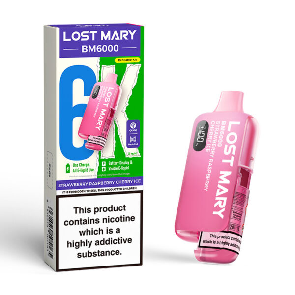 Lost Mary BM6000 Kit Strawberry Raspberry Cherry Ice 20mg - 12ml | CTC ...