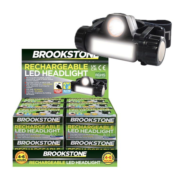 Brookstone COB LED Rechargeable Headlight in display of 12 | CTC ...