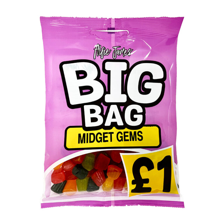 Big Bag Midget Gems PM £1 120g x 12 | CTC Wholesalers