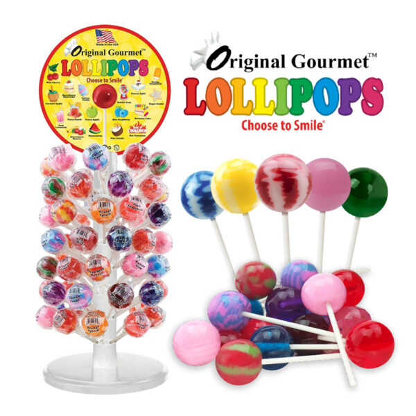 Original Gourmet Lollipops + a FREE Counter Display x 120 | CTC Wholesalers