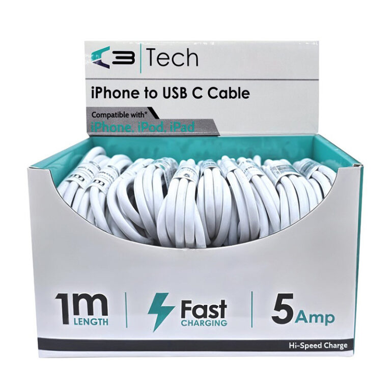 Vibe C3 Tech iPhone to USB-C Cable 1 Metre in display of 20 | CTC ...