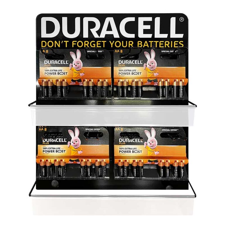 Duracell Batteries Metal Slat Wall Display 8 Hooks | CTC Wholesalers