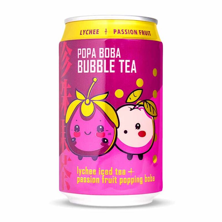 Popa Boba Lychee & Passion Fruit Bubble Tea 320ml x 24 | CTC Wholesalers