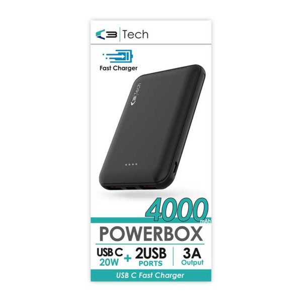 Vibe C3 4000mAh Powerbox USB-C Fast Charger Power Bank | CTC Wholesalers